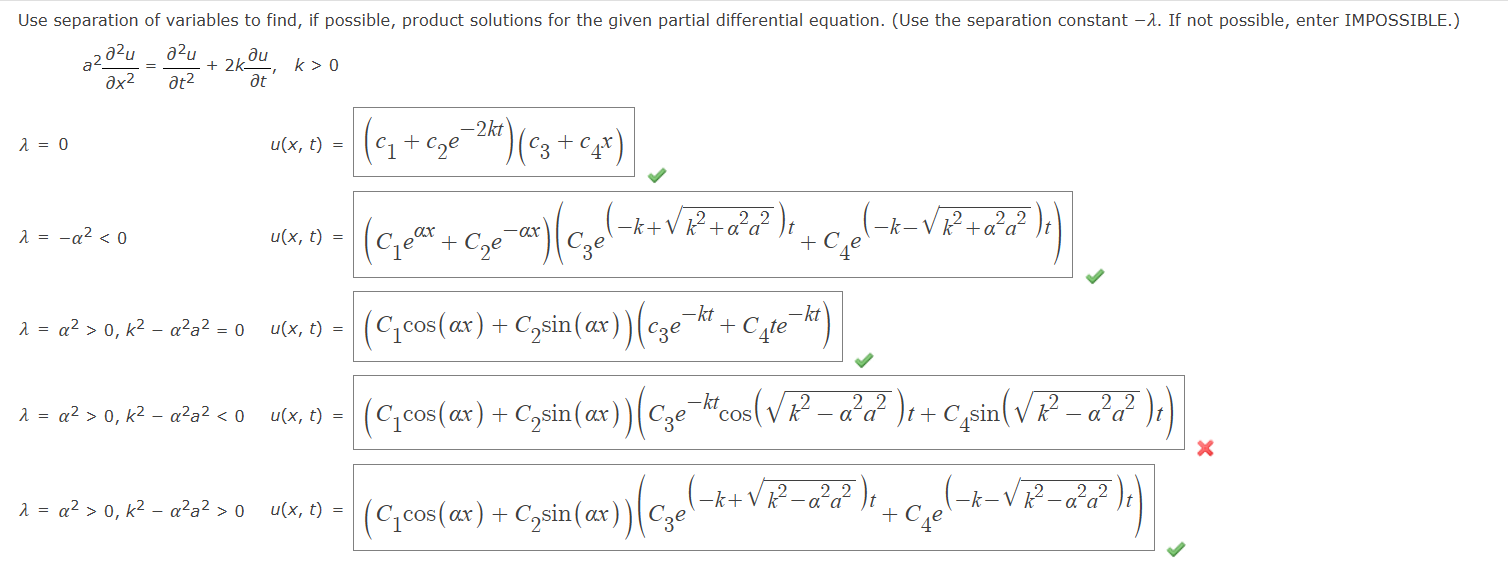 Solved Use separation of variables to find, if possible, | Chegg.com