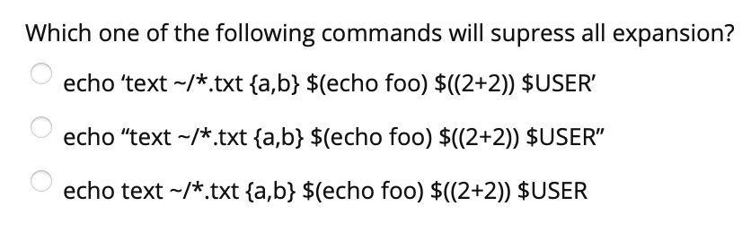 Solved Which one of the following commands will supress all | Chegg.com
