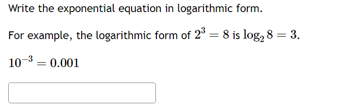 Solved Find the logarithm. log10(10,0001)=Write the equation | Chegg.com