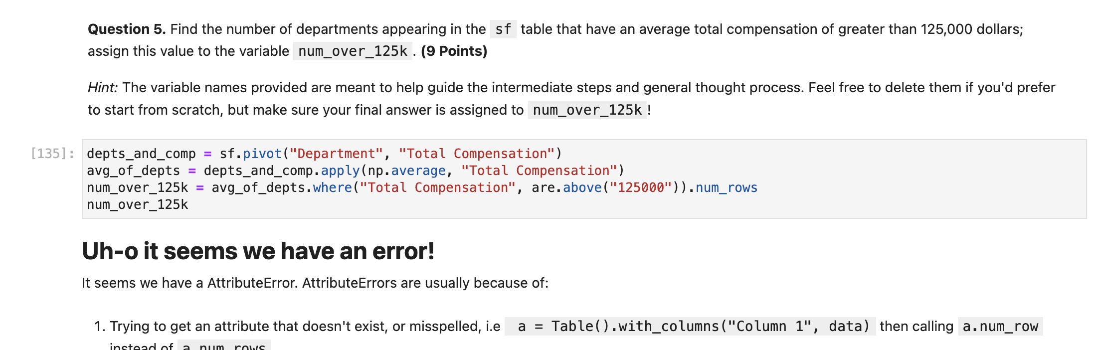 relevant columns and restricted the data to the | Chegg.com