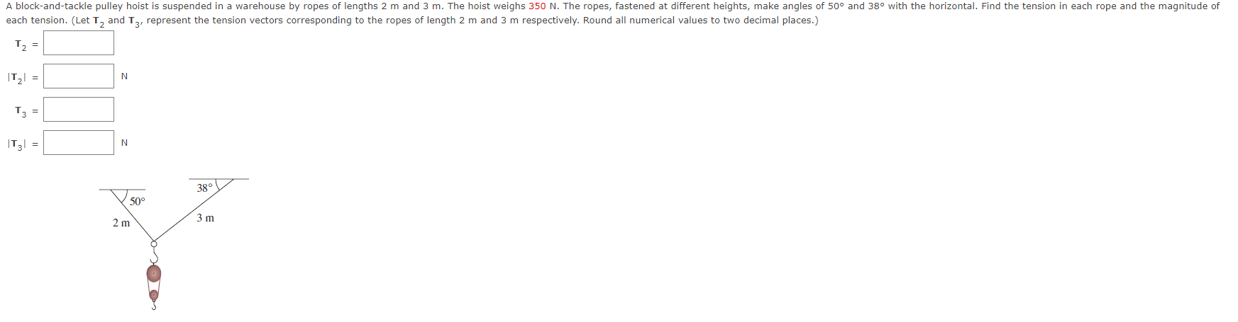 Solved each tension. (Let T2 and T3′, represent the tension | Chegg.com