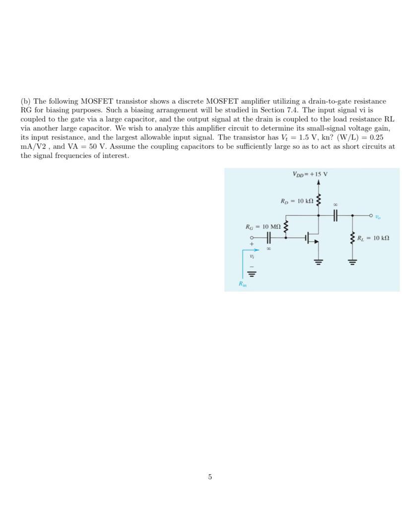 Solved (b) The following MOSFET transistor shows a discrete | Chegg.com
