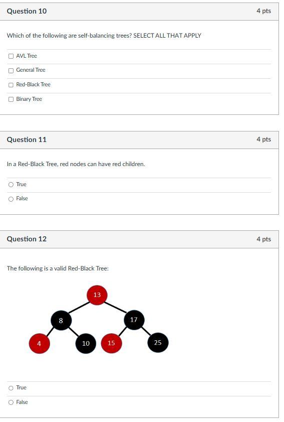 Solved Which of the following are self-balancing trees? | Chegg.com