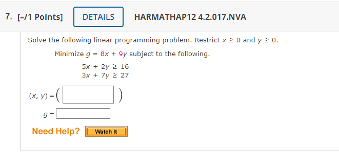 Solved 7. [-/1 Points] DETAILS HARMATHAP12 4.2.017.NVA Solve | Chegg.com
