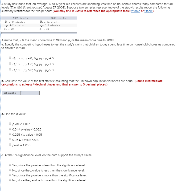 Solved A study has found that, on average, 6-to 12-year-old | Chegg.com