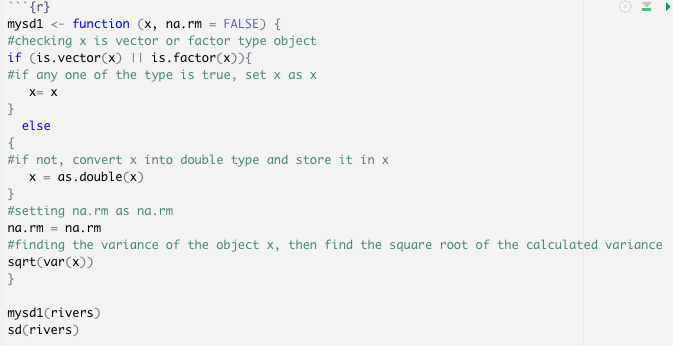 Solved use R language Please modify your function mysd1 and | Chegg.com