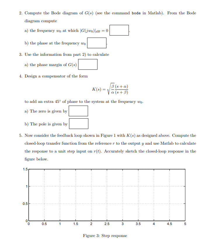 Solved ECM2105: Control Engineering MATLAB Practical | Chegg.com