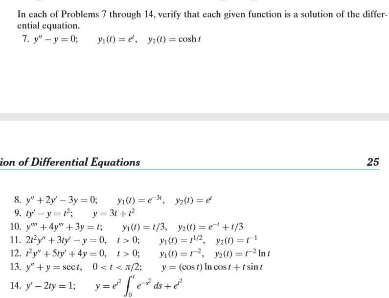 Solved In each of Problems 7 through 14, verify that each | Chegg.com