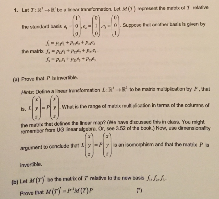 Solved Let T: R^3 rightarrow R^3 be a linear transformation. | Chegg.com Solved Let T: R^3 rightarrow R^3 be a linear transformation. | Chegg.com
