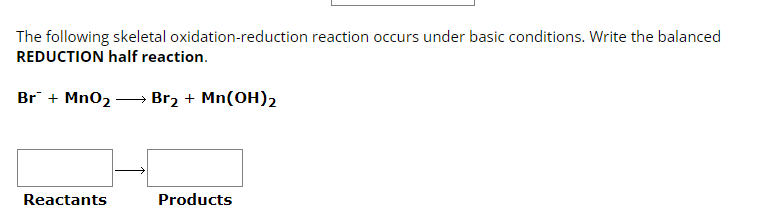 Solved The following skeletal oxidation-reduction reaction | Chegg.com