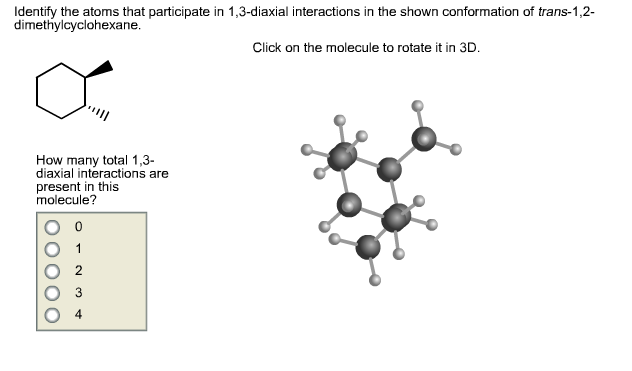 Solved Identify the atoms that participate in 1,3-diaxial | Chegg.com