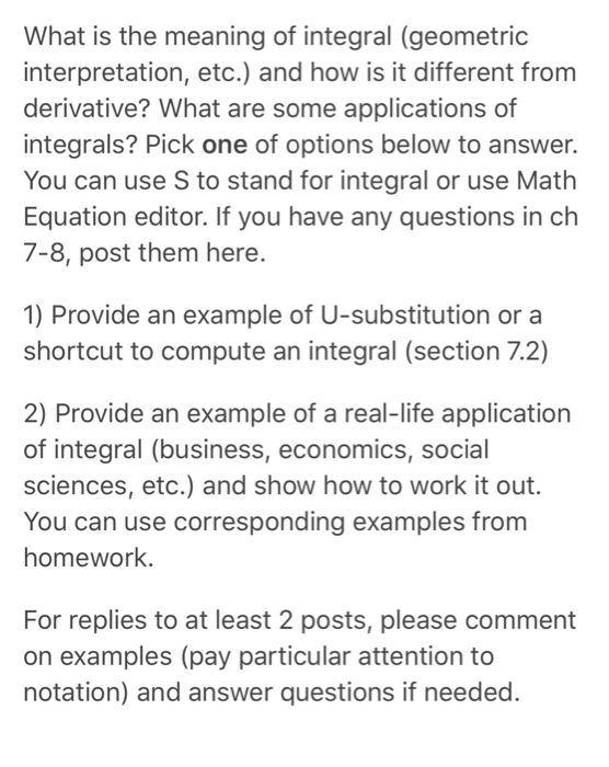 Solved What is the meaning of integral (geometric | Chegg.com