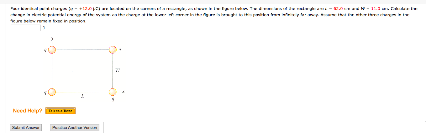 Solved Four identical point charges (q = +12.0 UC) are | Chegg.com