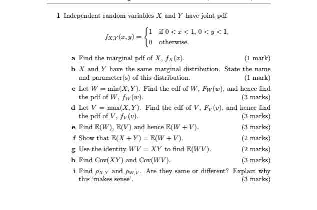 Solved -{ 1 Independent random variables X and Y have joint | Chegg.com