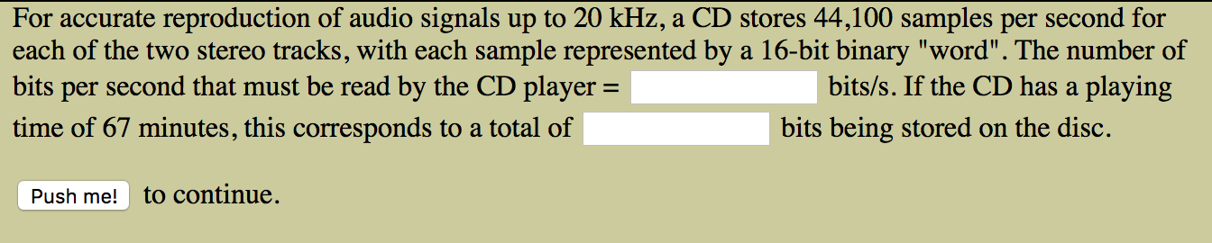 Solved For accurate reproduction of audio signals up to 20 | Chegg.com