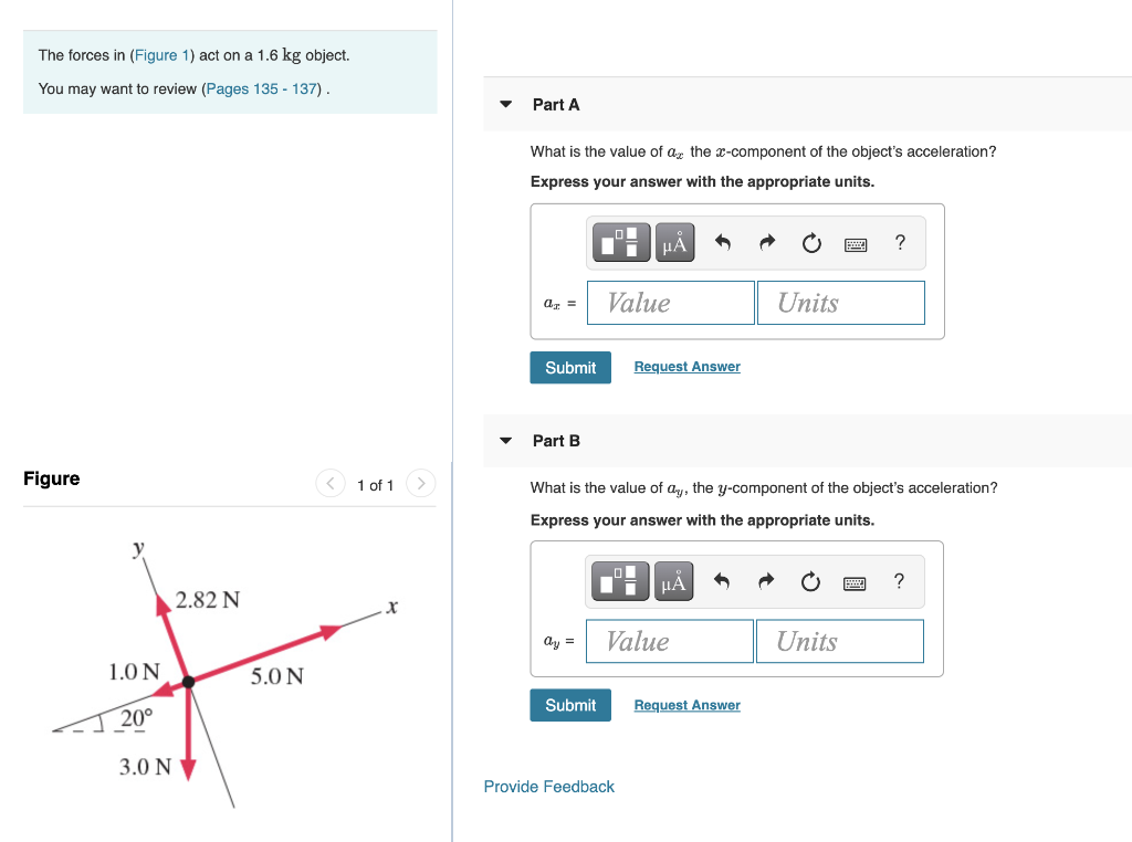 Solved The forces in (Figure 1) act on a 1.6 kg object. You | Chegg.com