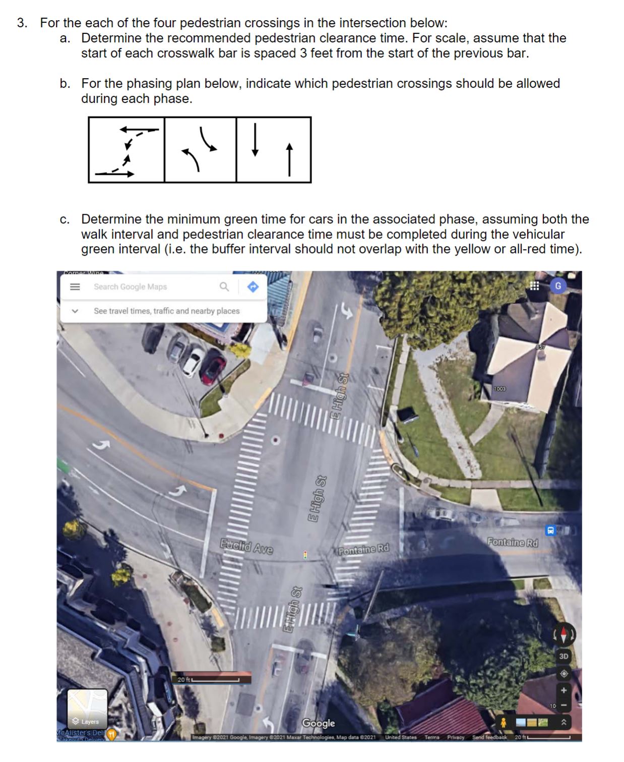 3. For the each of the four pedestrian crossings in | Chegg.com