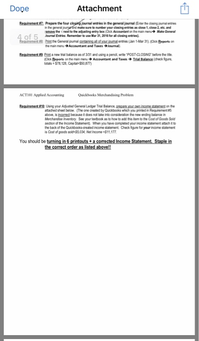 Done Attachment ACTIOl Applied Accounting Quickbooks | Chegg.com