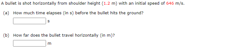 Solved A bullet is shot horizontally from shoulder height | Chegg.com