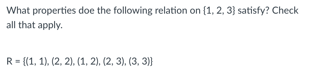 Solved Discrete Structures for CS Relations Reflexive, | Chegg.com
