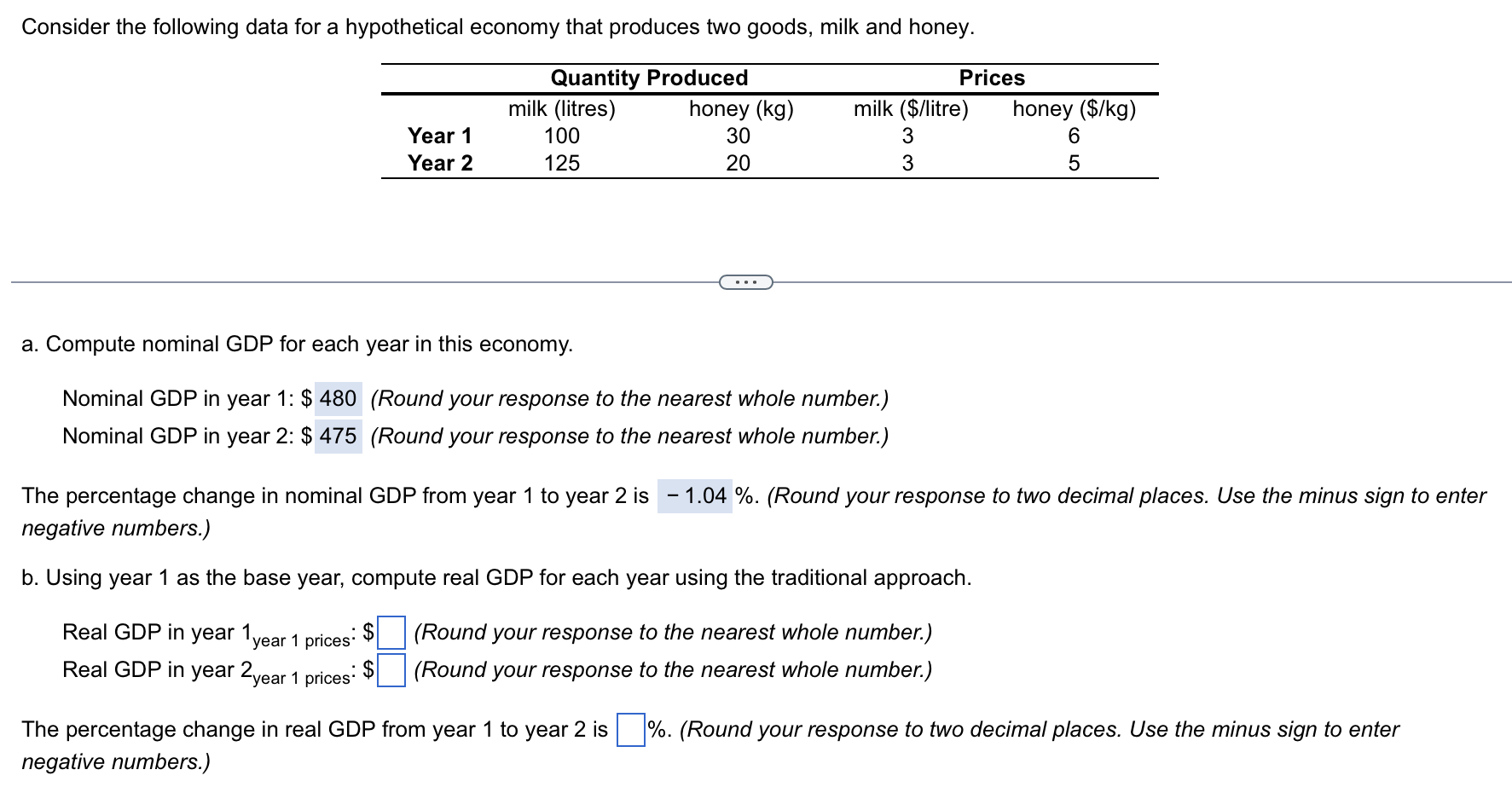 Solved a. ﻿Compute nominal GDP for each year in this | Chegg.com
