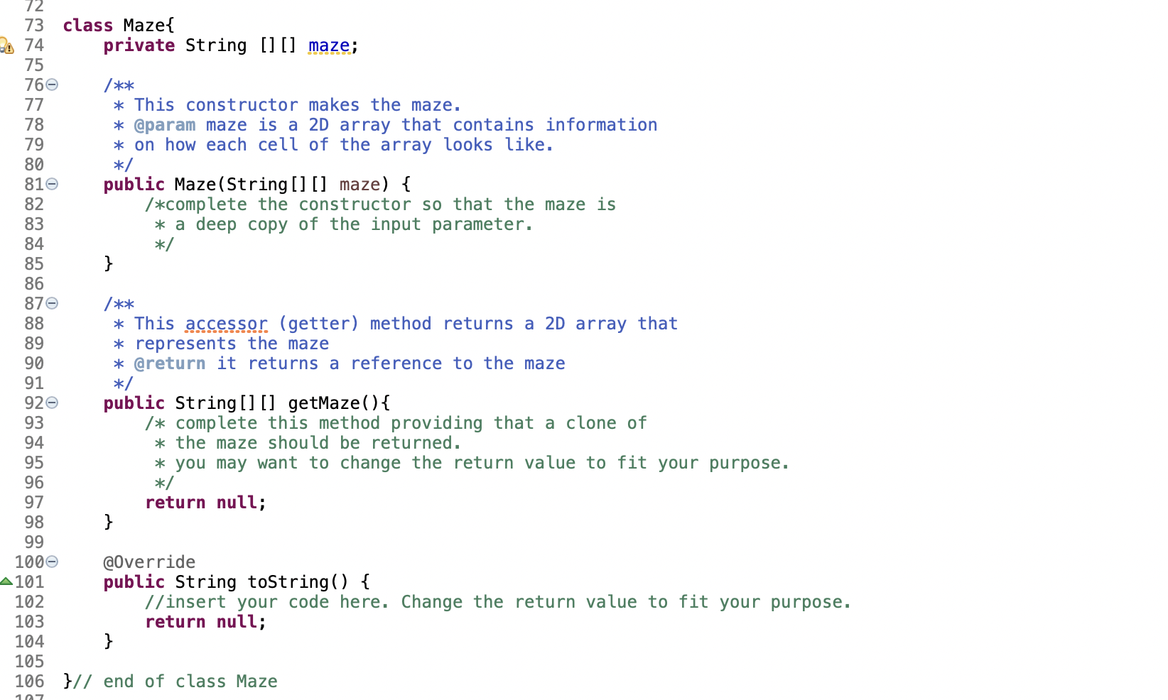 Solved *JAVA* *MAZE CAN BE ANY LENGTH AND WIDTH* If someone | Chegg.com
