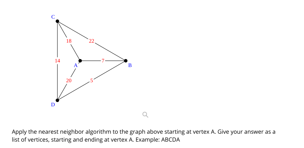 Solved 18 22 14 B 20 D Apply the nearest neighbor algorithm | Chegg.com