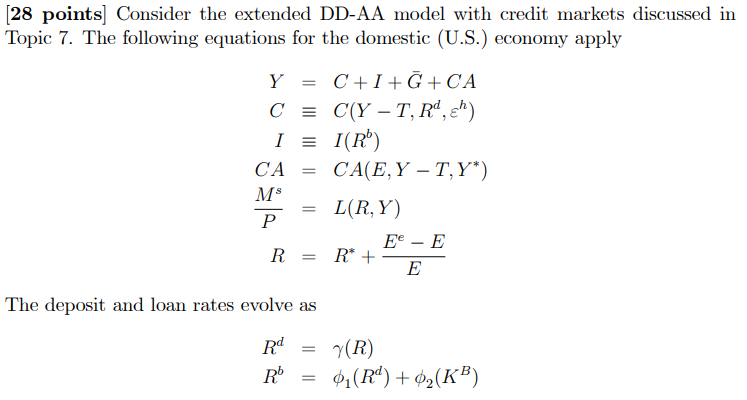 [28 points] Consider the extended DD-AA model with | Chegg.com