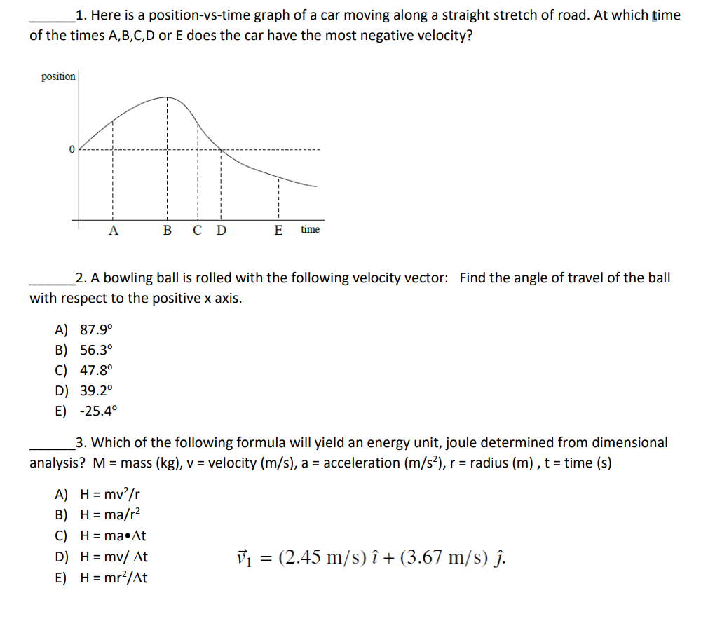 Solved 1. Here is a position-vs-time graph of a car moving | Chegg.com