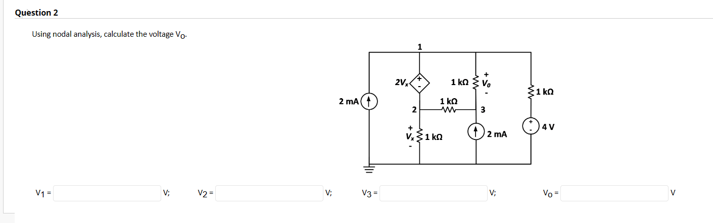 Solved Using nodal analysis, calculate the voltage VO. | Chegg.com