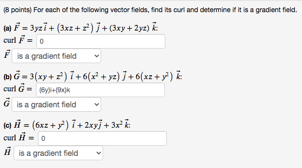 Solved (8 points) For each of the following vector fields, | Chegg.com