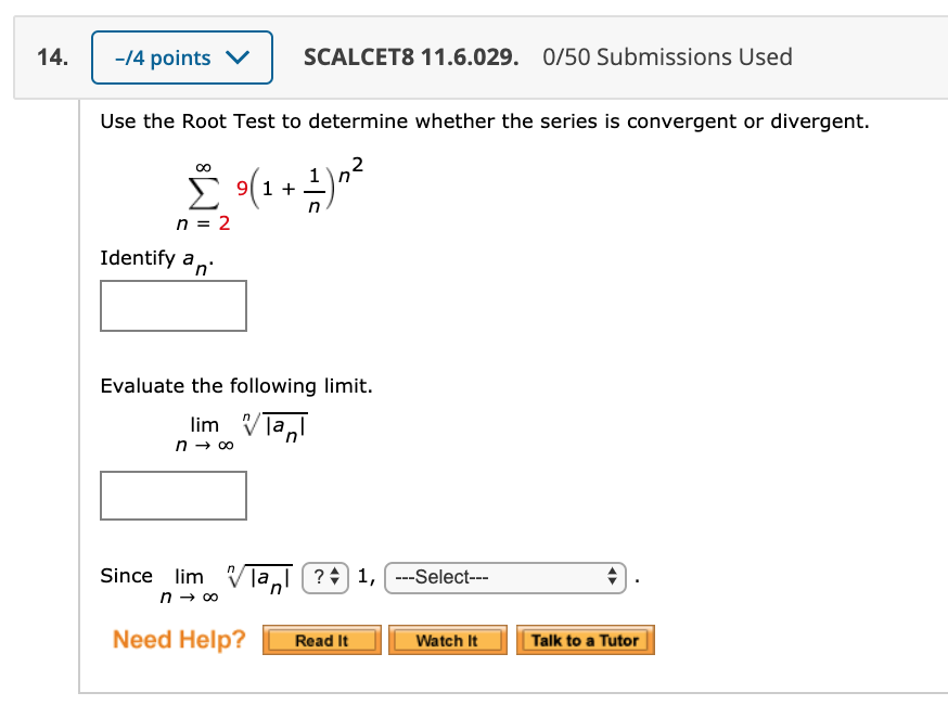 Solved -14 points V | SCALCET8 11.6.025.0/50 Submissions | Chegg.com