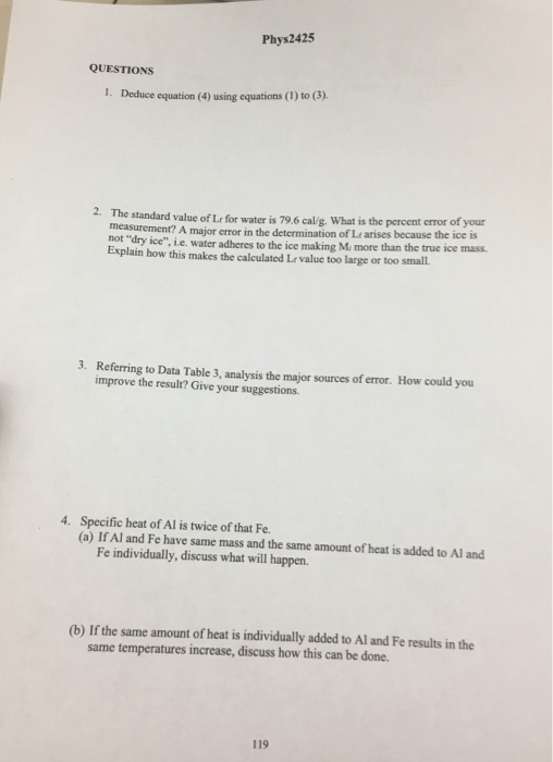 Solved Phys2425 QUESTIONS 1. Deduce equation (4) using | Chegg.com