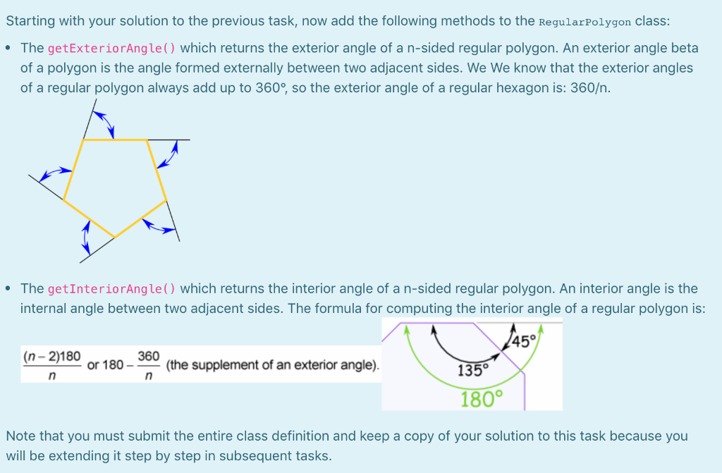 Solved 1a. Design a class named RegularPolygon to represent | Chegg.com