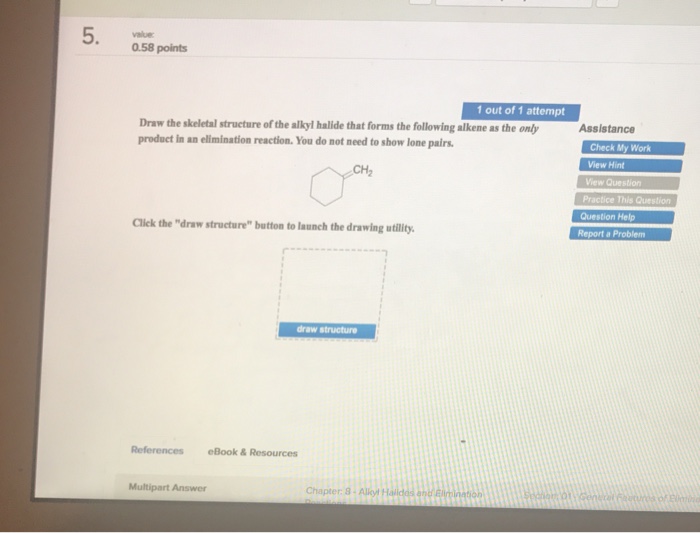 Solved Draw the skeletal structure of the alkyl halide that | Chegg.com