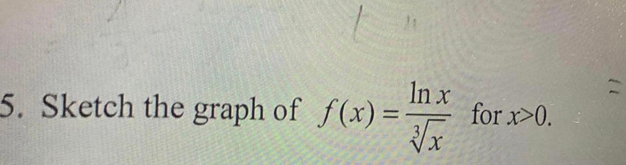 Solved 5. Sketch the graph of f(x)=3xlnx for x>0. | Chegg.com