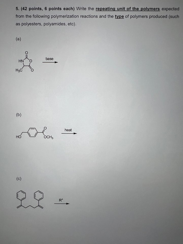 Solved 5. (42 points, 6 points each) Write the repeating | Chegg.com