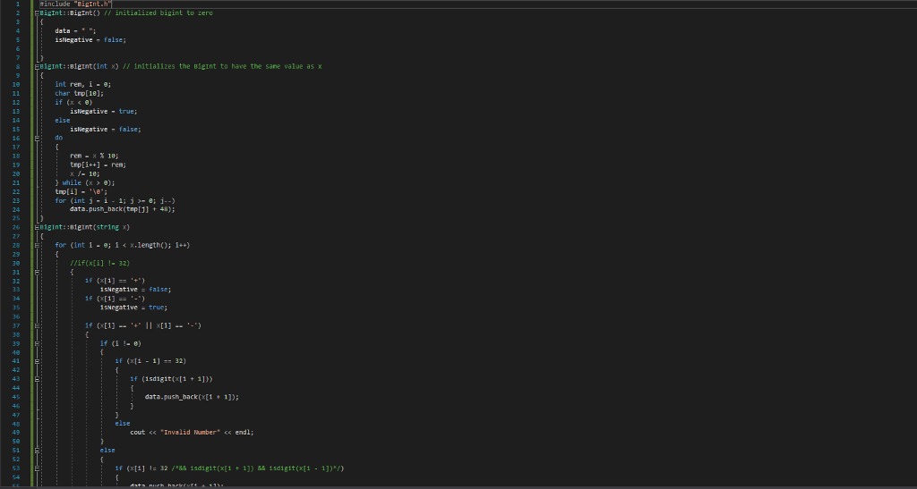 Modify your Bigint class so that we can use the +, | Chegg.com