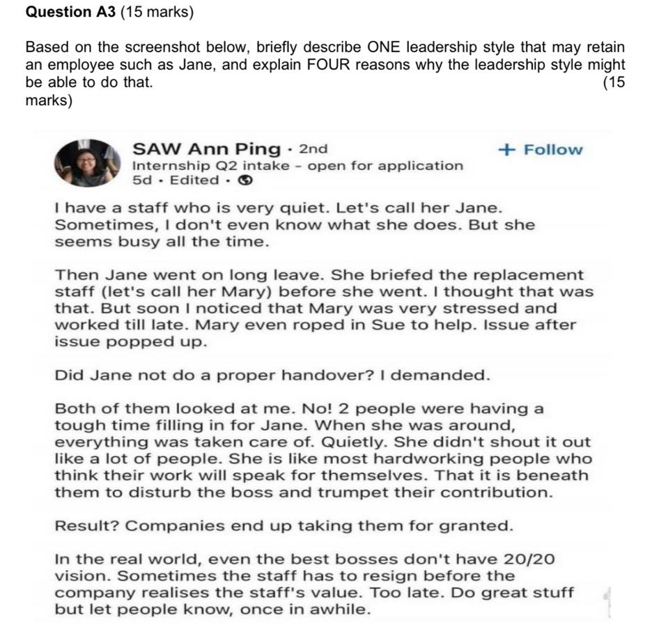 Solved Question A3 (15 marks) Based on the screenshot below, | Chegg.com