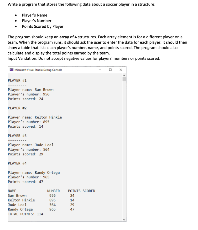 Solved Write a program that stores the following data about | Chegg.com