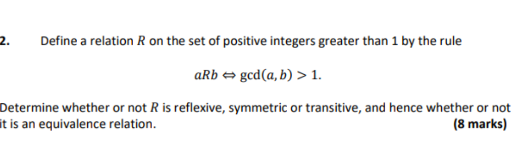 Solved 2. Define a relation R on the set of positive | Chegg.com