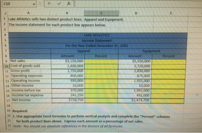 Solved Use vertical analysis to compare profitability. (All | Chegg.com