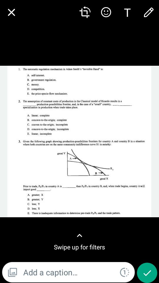 Solved 1. The automatie regulatioe mechanism in Adam Smith' | Chegg.com