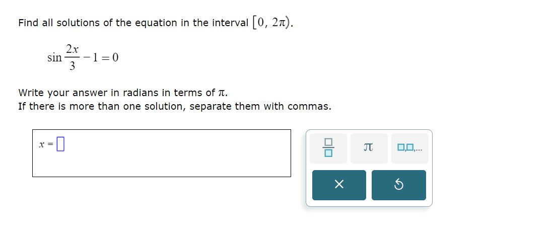 Solved Find all solutions of ﻿the equation in ﻿the interval | Chegg.com