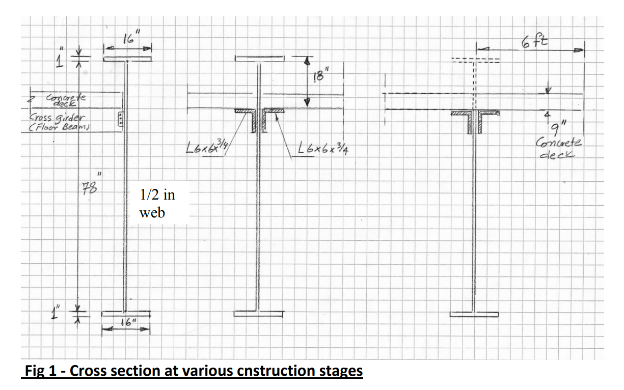 Solved Problem 1 The existing deep longitudinal girder shown | Chegg.com
