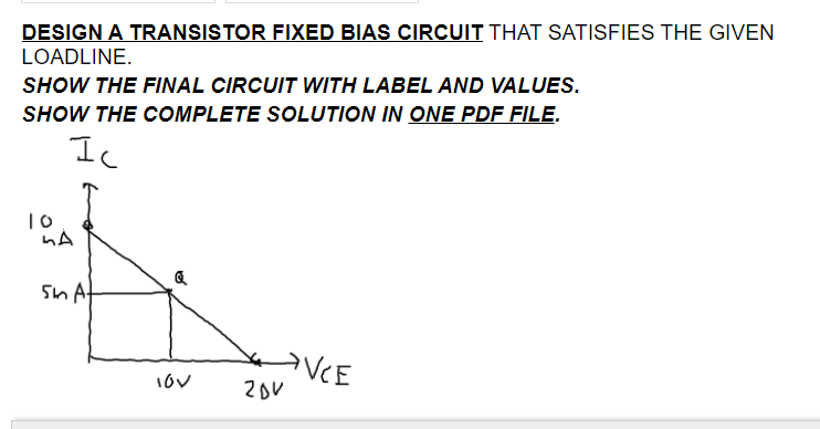 Solved DESIGN A TRANSISTOR FIXED BIAS CIRCUIT THAT SATISFIES | Chegg.com
