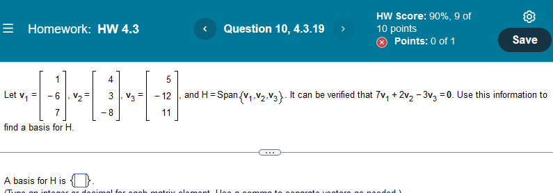 Solved Homework: HW 4.3 1 4 Let -6, 3 ^ \| |-| 7 -8 find a | Chegg.com