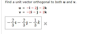 Solved Find a unit vector orthogonal to both u and v | Chegg.com