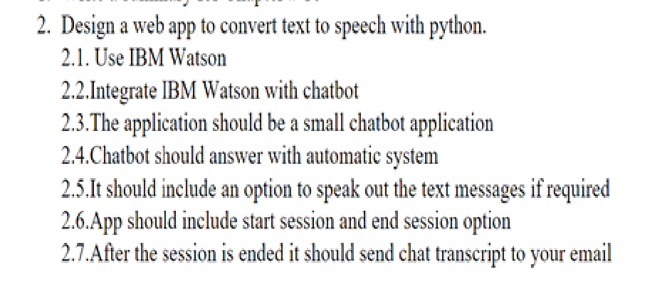Solved a 2. Design a web app to convert text to speech with | Chegg.com