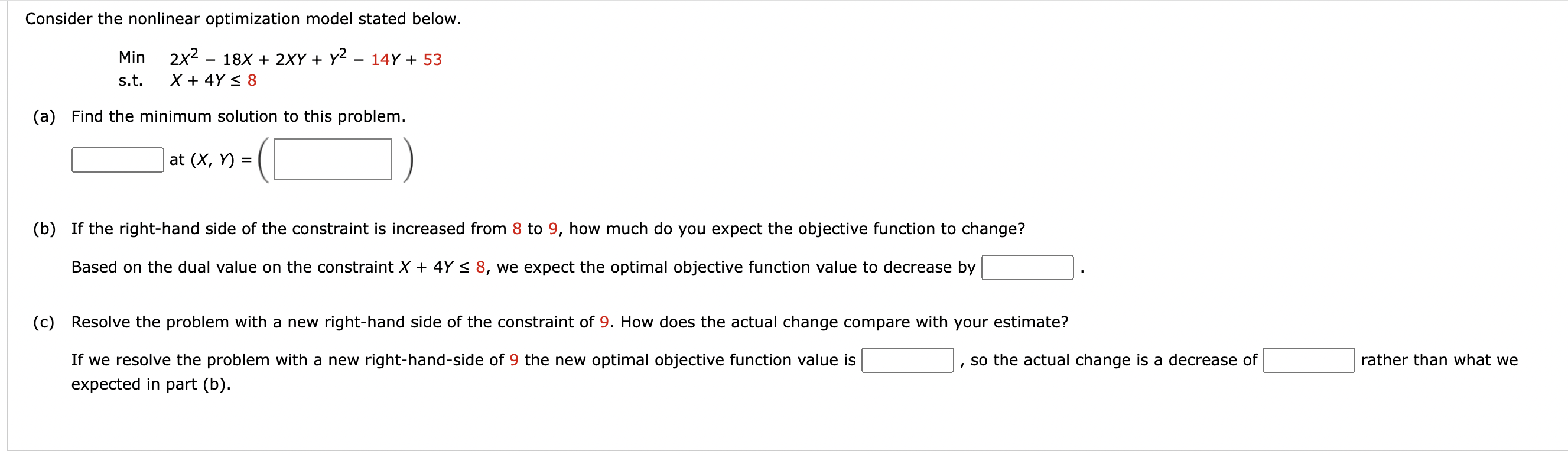 Solved Consider the nonlinear optimization model stated | Chegg.com